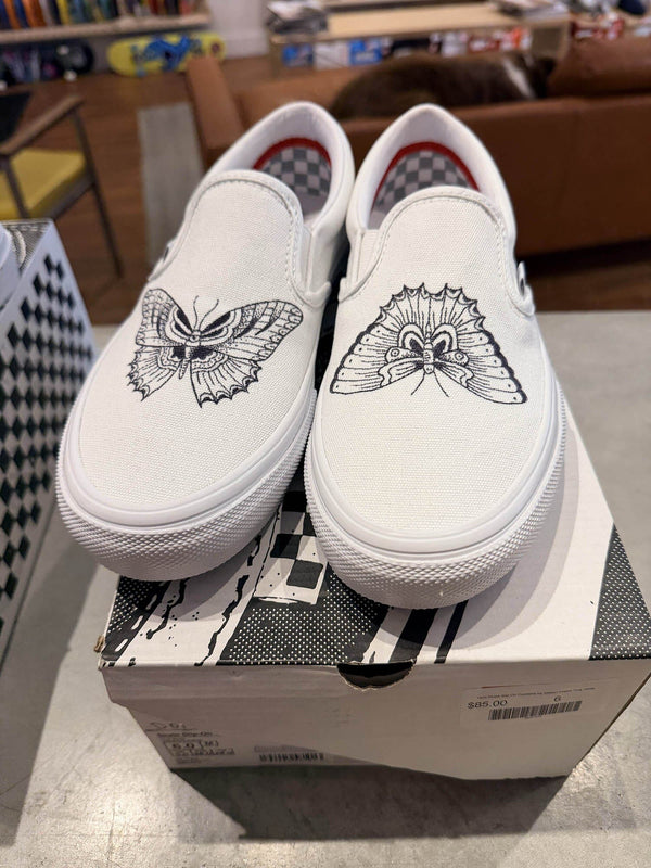 Vans Skate Slip On Customs by Wilson Friend True White - Coureur Goods